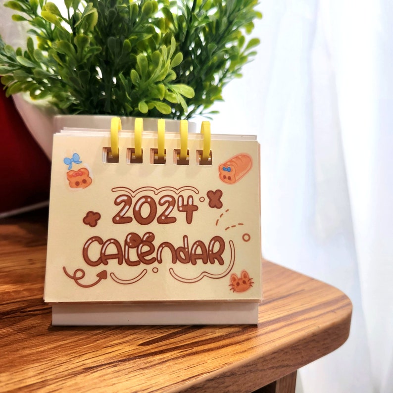 Bread Themed Calendar Kawaii Calendar Desk Calendar 2024 Cute Mini ...
