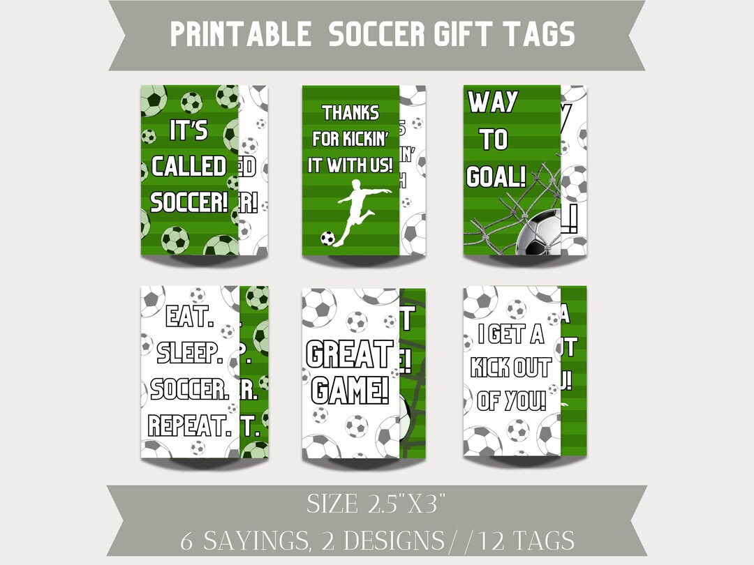 Printable Soccer Gift Tags: Game Day Snack Labels (digital Download) - Etsy