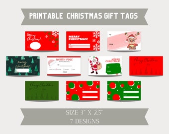 Holiday Greeting Gift Tags Blue Christmas Themed Printable Gift Tags ...