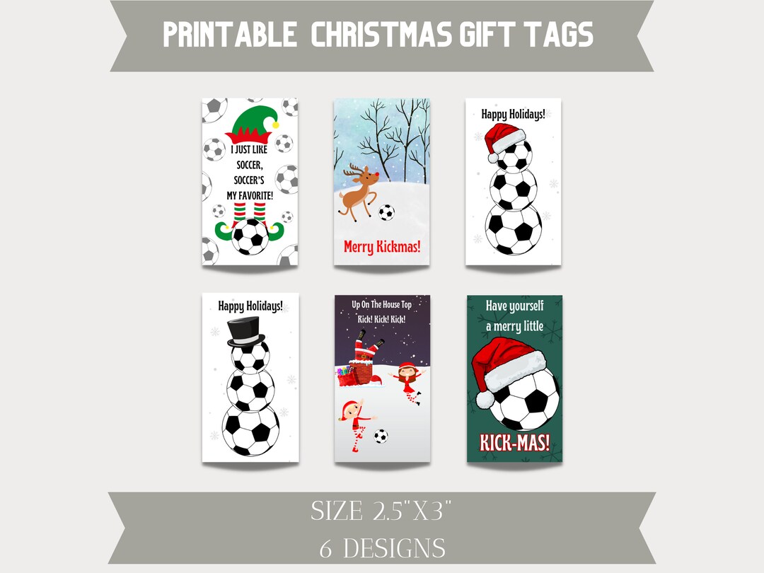 Printable Soccer Christmas Tags | Digital Download Football Gift Tags ...