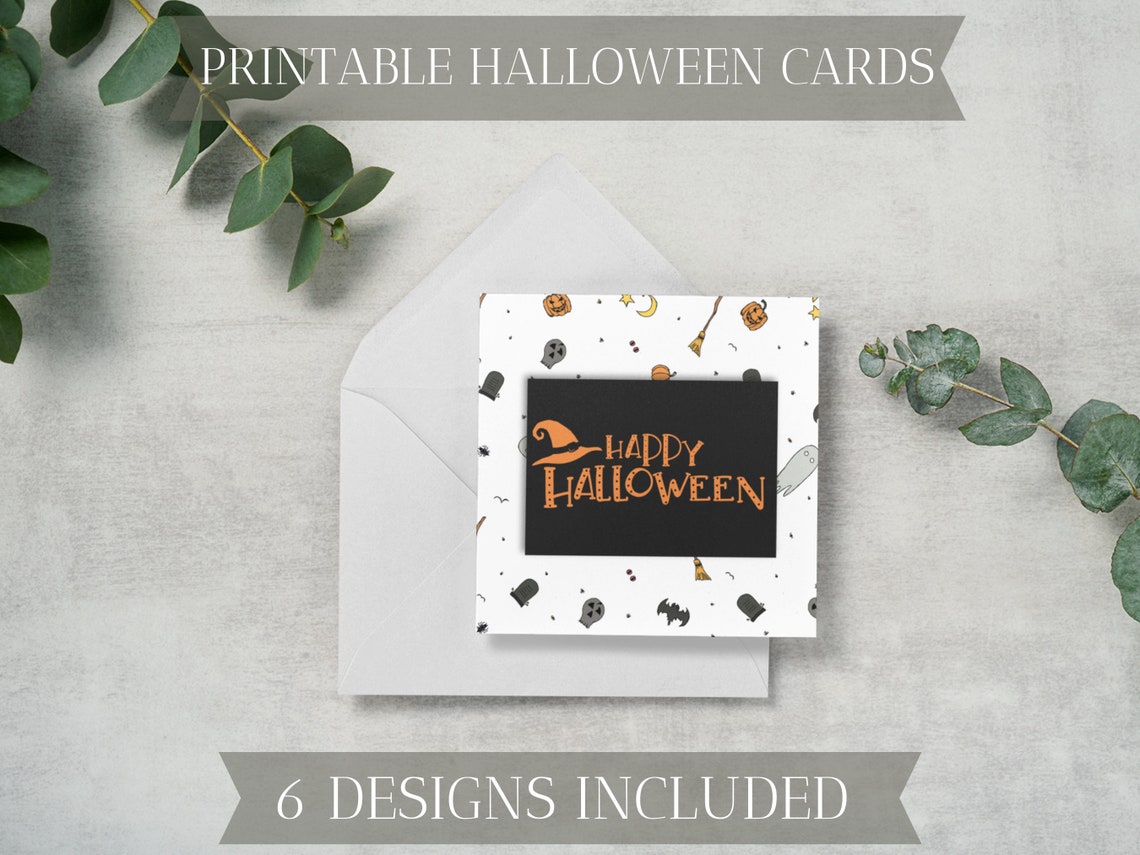 Printable Halloween Cards | Blank Greeting Card for Kids - Etsy