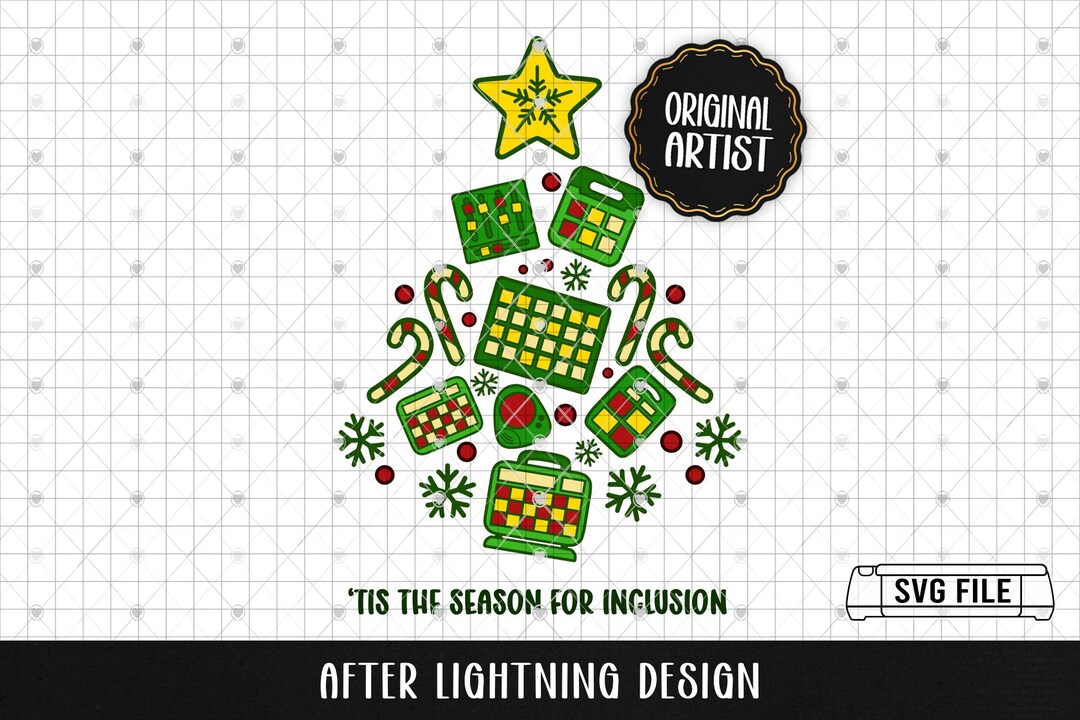Tis the Season for Inclusion AAC Device Christmas Tree SVG || Teacher ...