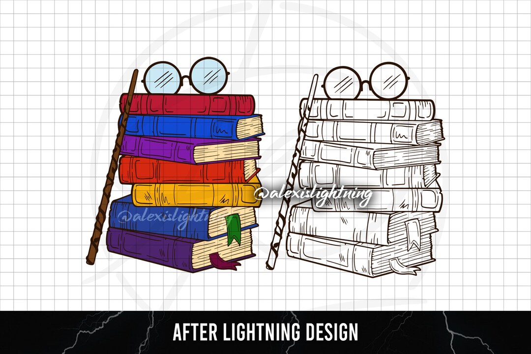 Reading is Magic SVG || Book Pile SVG || Wizard Book Pile SVG - Etsy