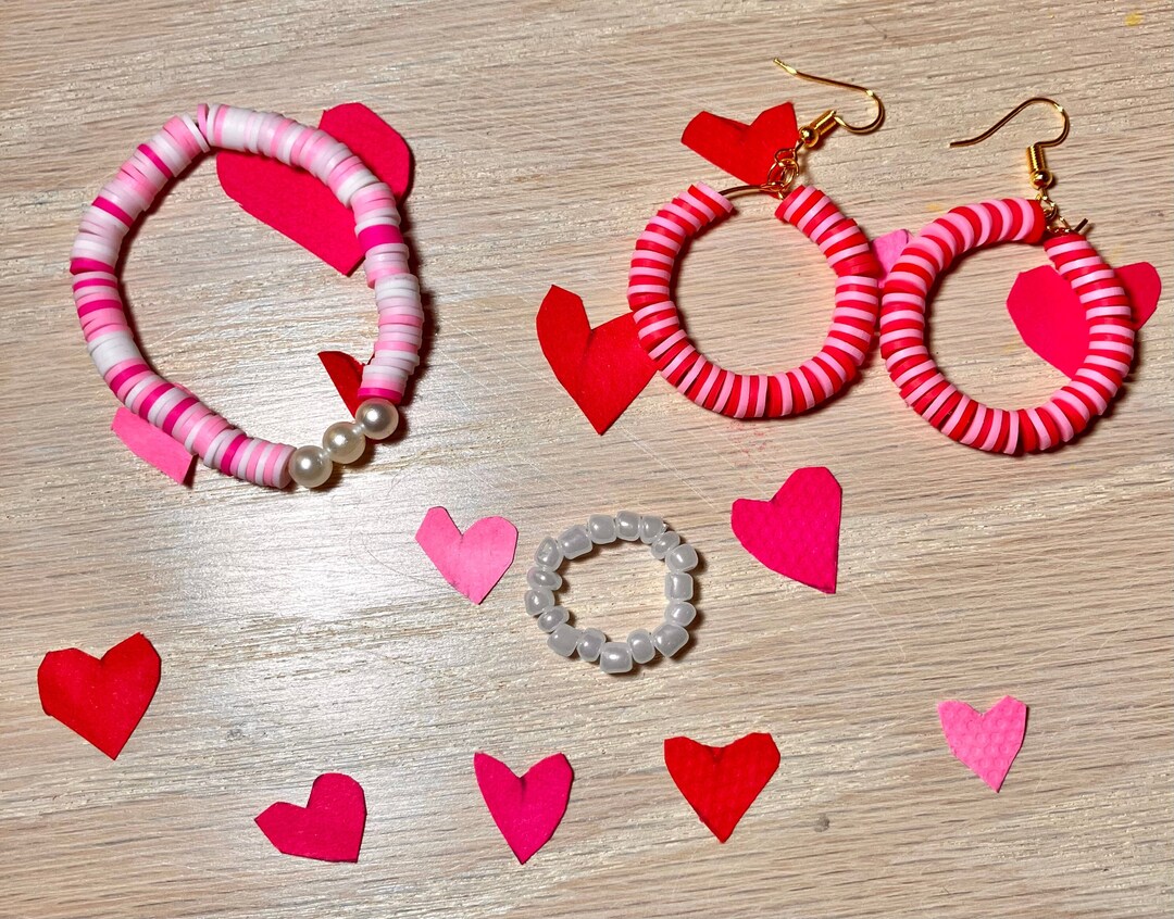 Cute Valentines Day Jewelry Set - Etsy
