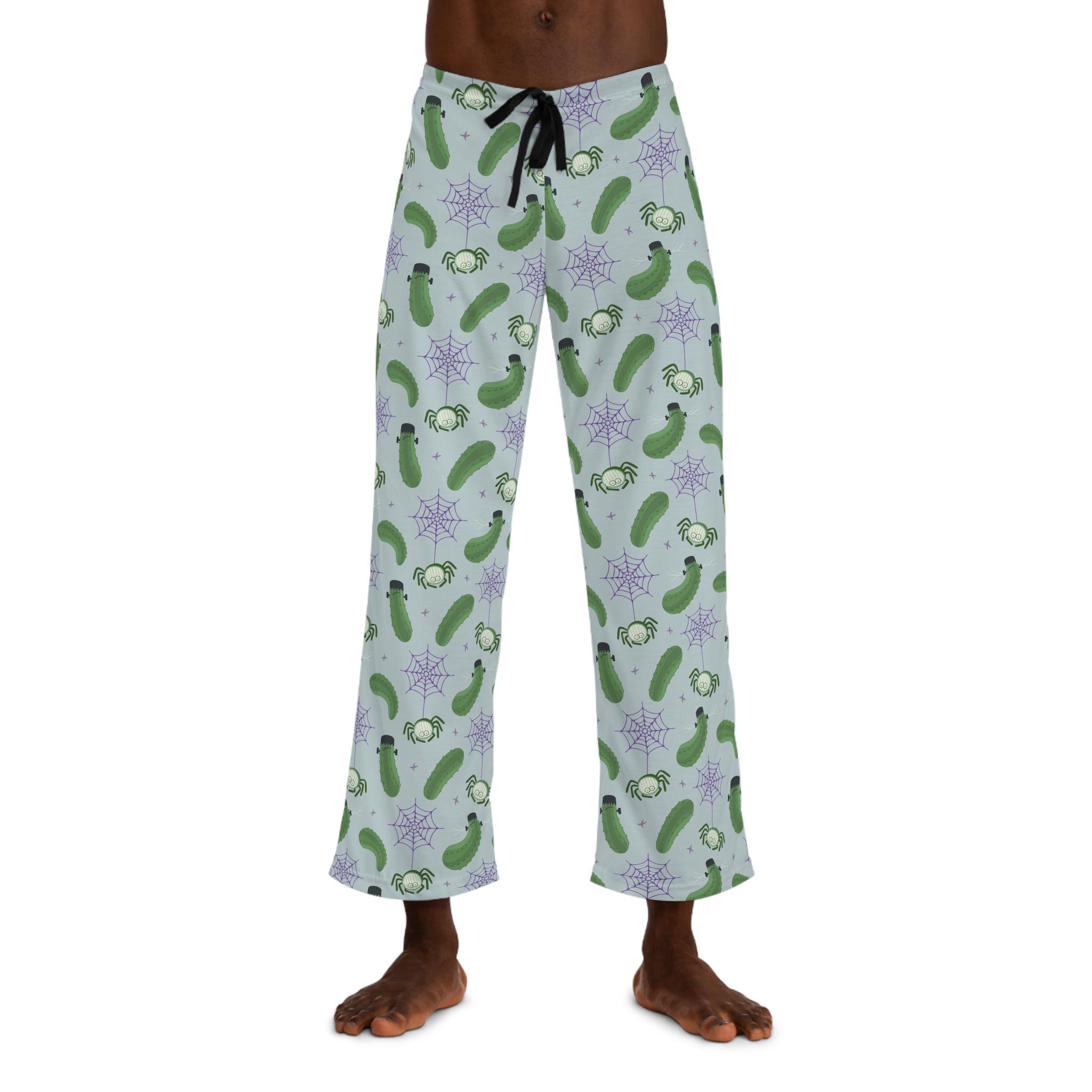 Men's Franken-pickle and Pickle Chip Spider Print Pajama Pants Blue - Etsy