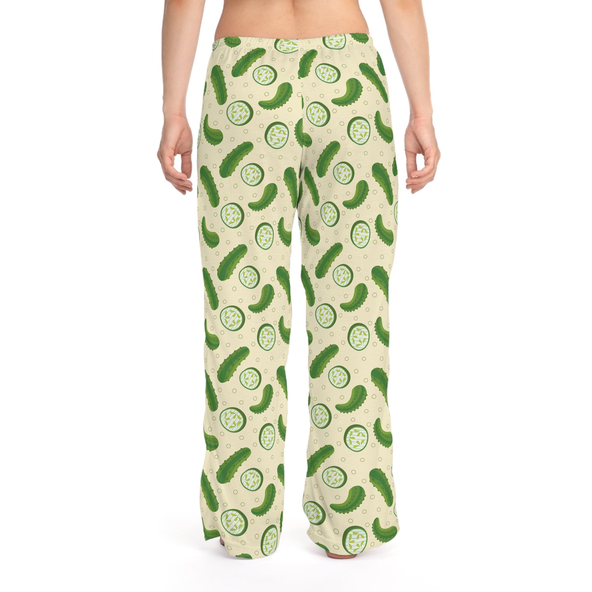Women's Pajama Pants Dill Pickle and Pickle Chip Print Ivory - Etsy