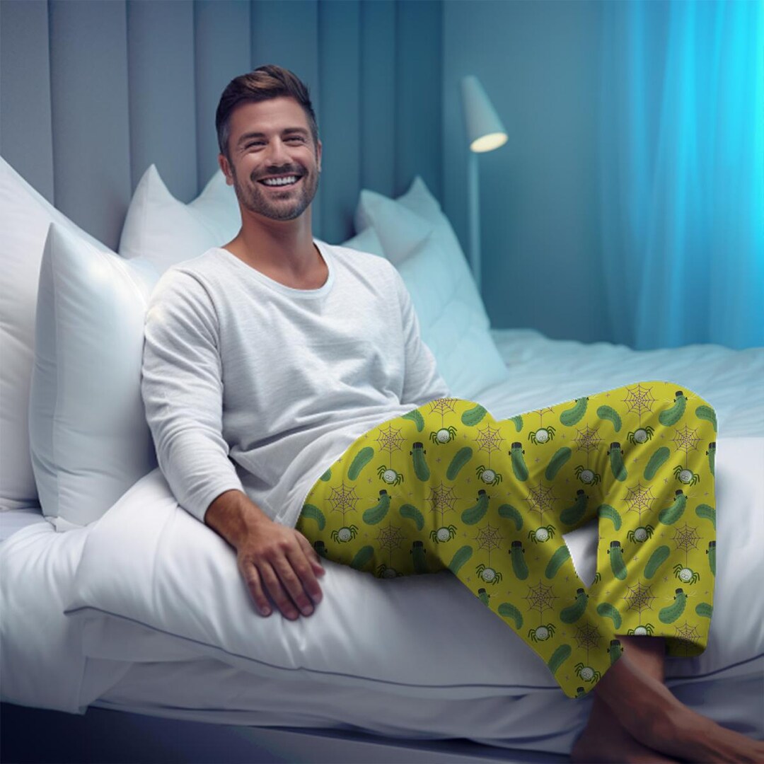 Men's Franken-pickle and Pickle Chip Spider Print Pajama Pants Brine - Etsy