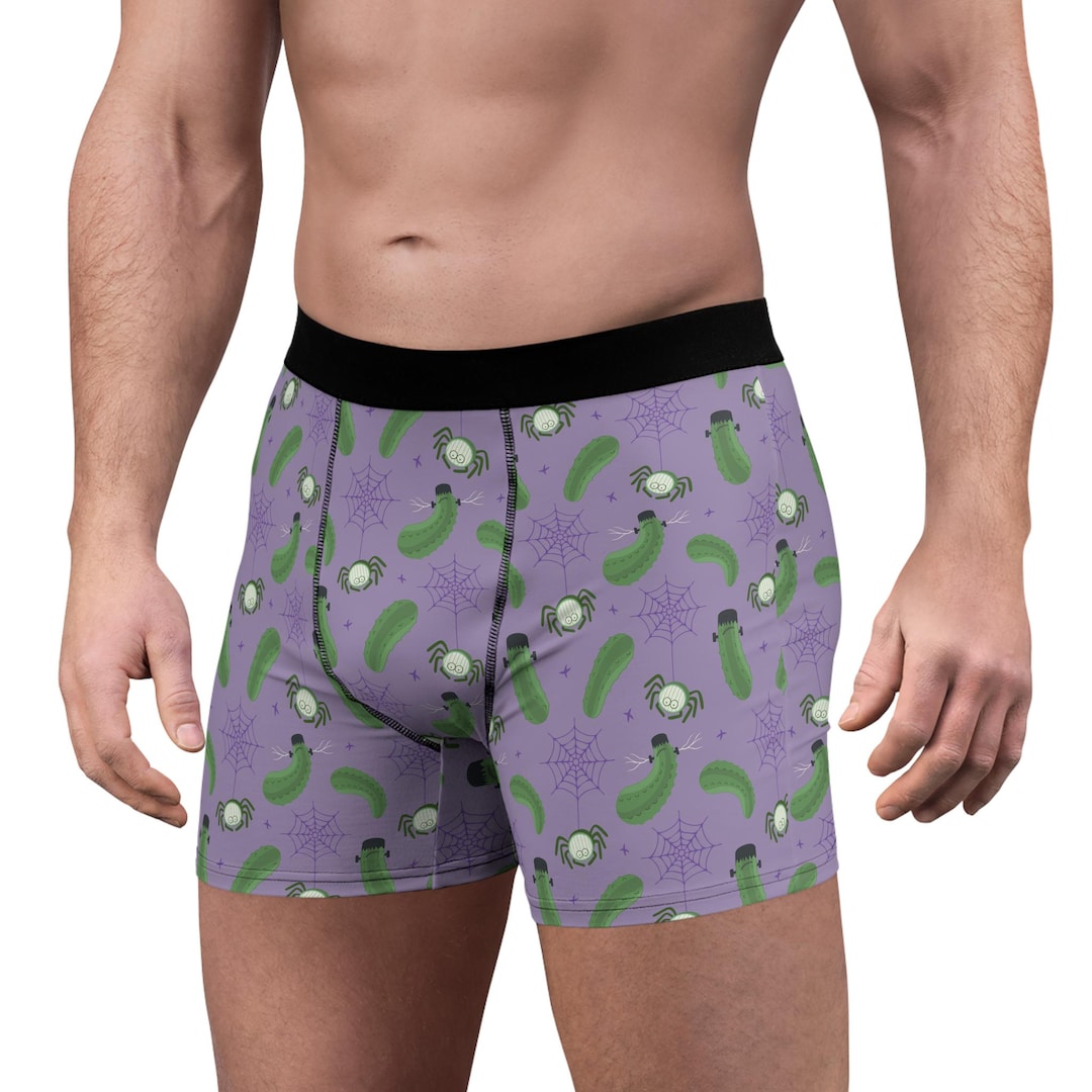 Franken-pickle and Pickle Chip Spider Print Boxer Briefs Purple - Etsy