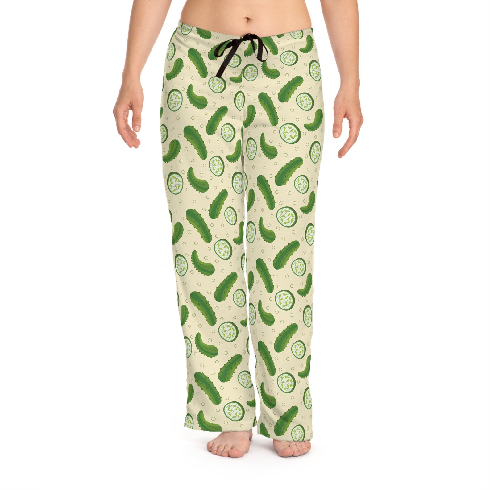 Women's Pajama Pants Dill Pickle and Pickle Chip Print Ivory - Etsy