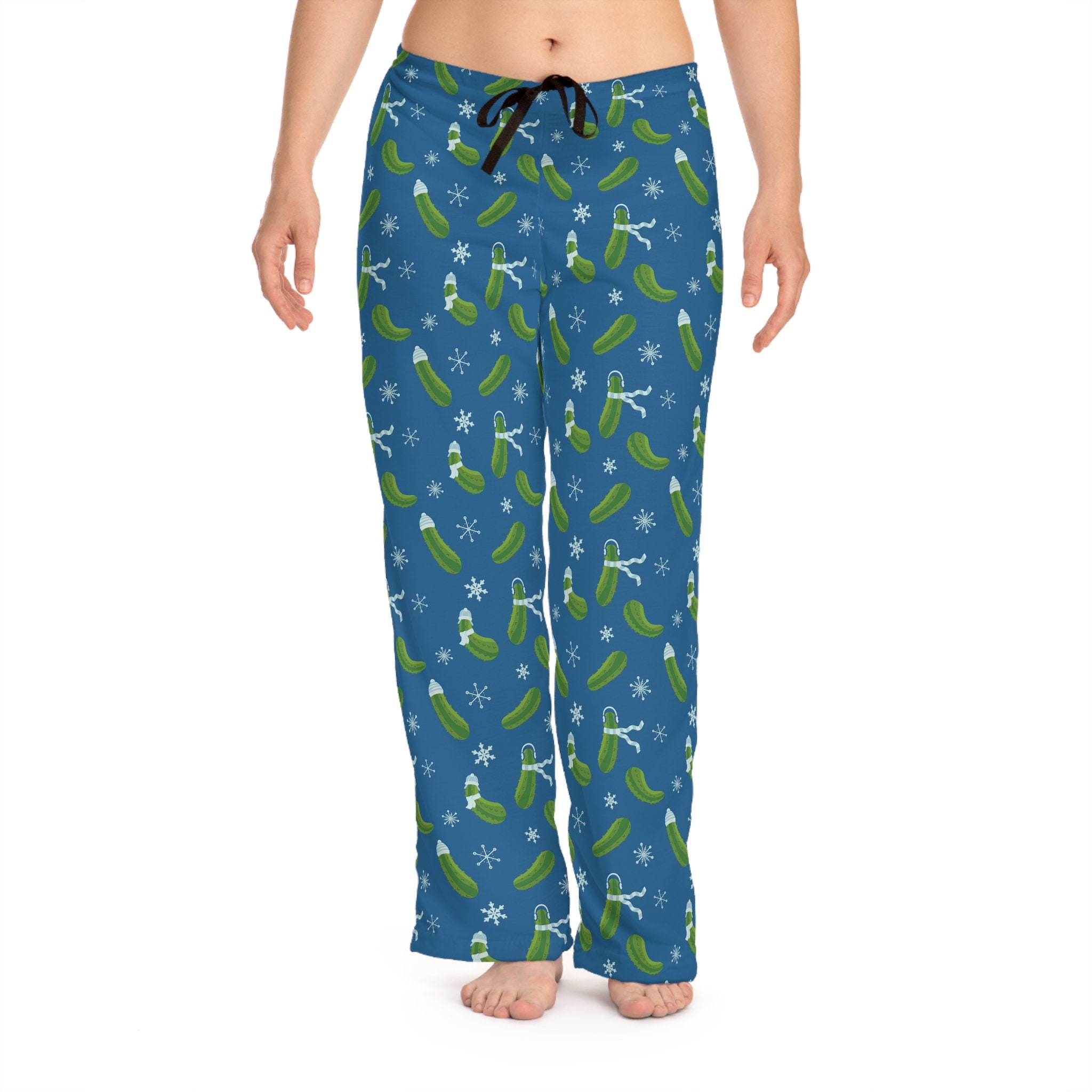 Women's Pickle Pajama Pants Winter Wonderland Edition Cobalt - Etsy