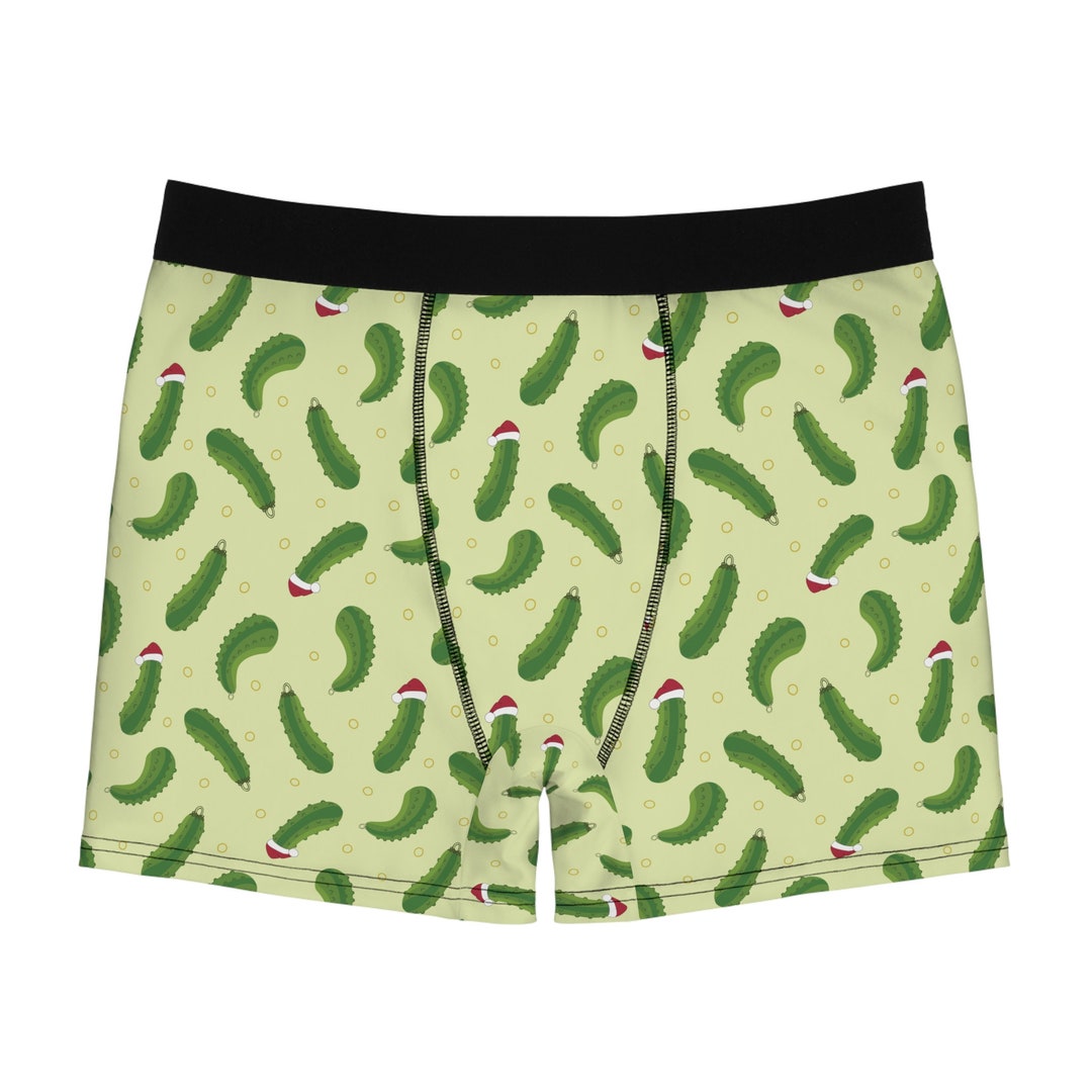 Men's Festive Christmas Pickle Holiday Boxer Briefs - Etsy