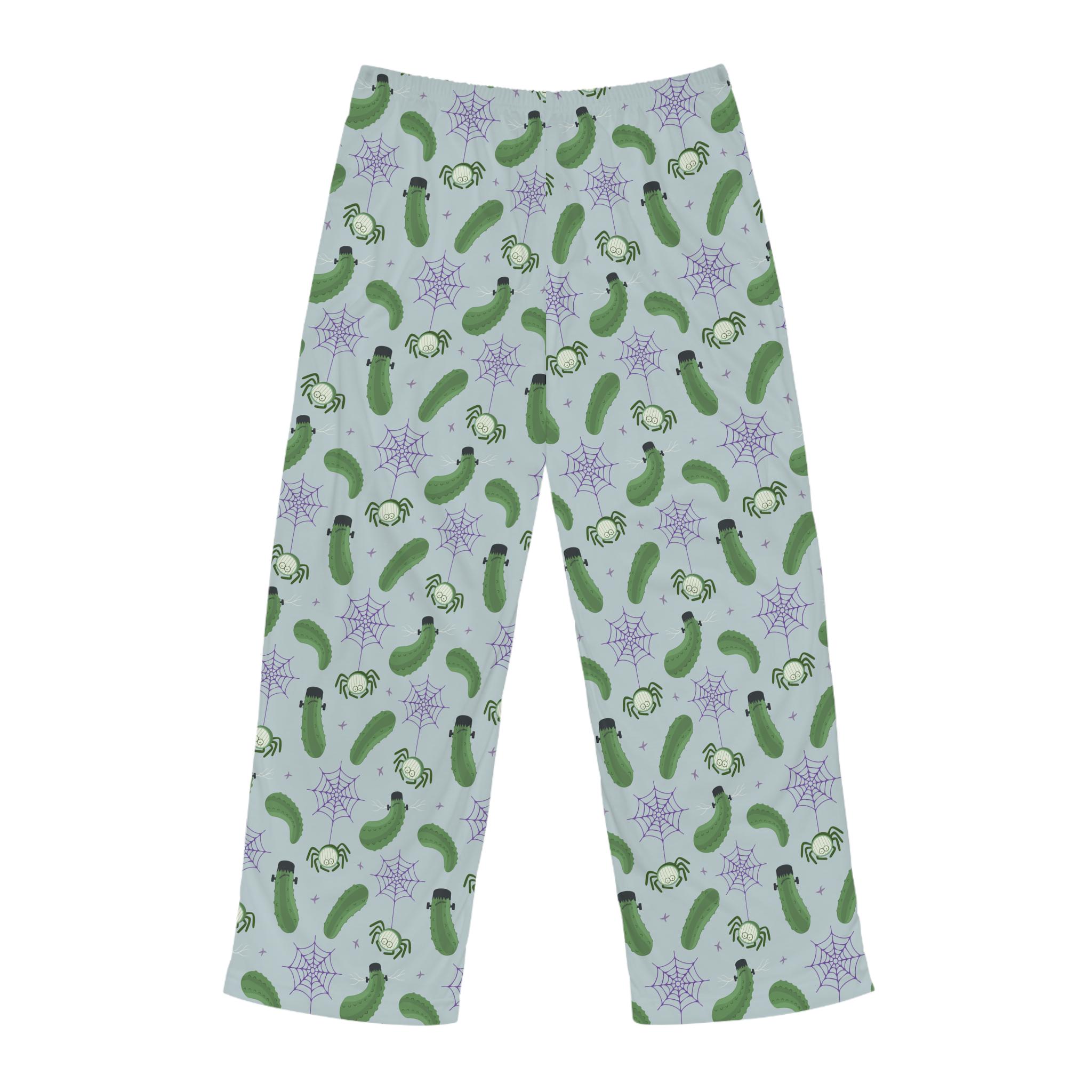 Men's Franken-pickle and Pickle Chip Spider Print Pajama Pants Blue - Etsy