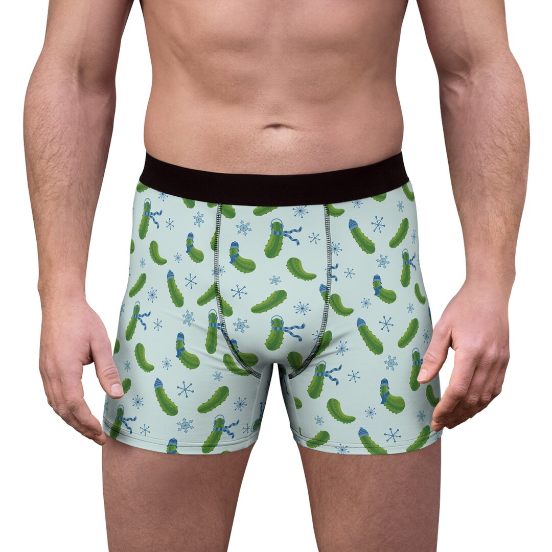 Men's Winter Wonderland Dill Pickle Boxer Briefs on Sea - Etsy