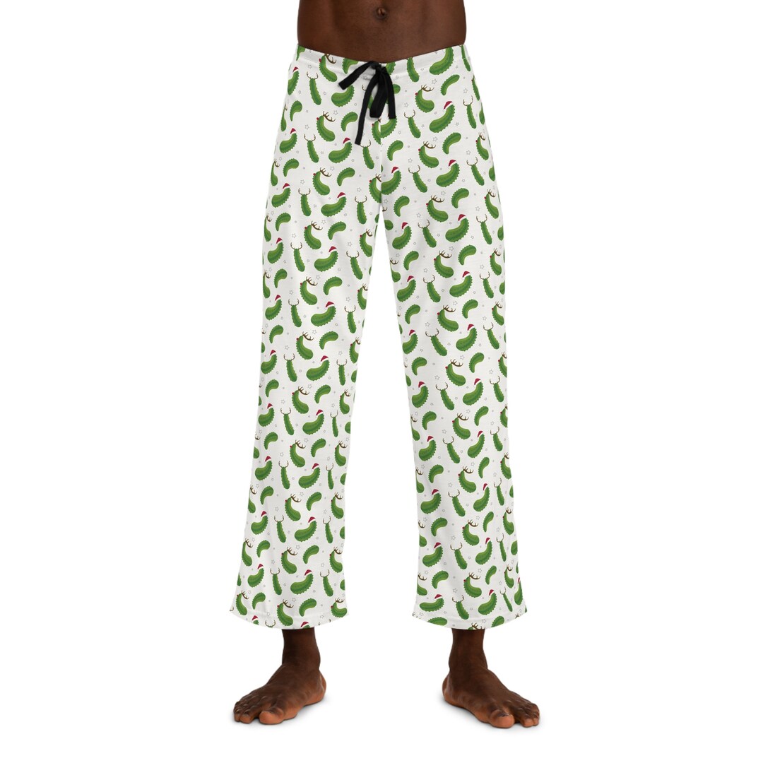 Men's Christmas Pickle Pajama Pants With Santa and Rudolph - Etsy