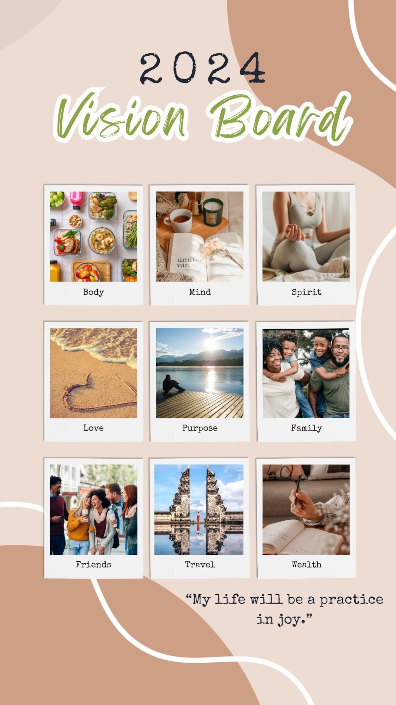 Editable Vision Board Printable Goal Setting Template Digital Dream ...