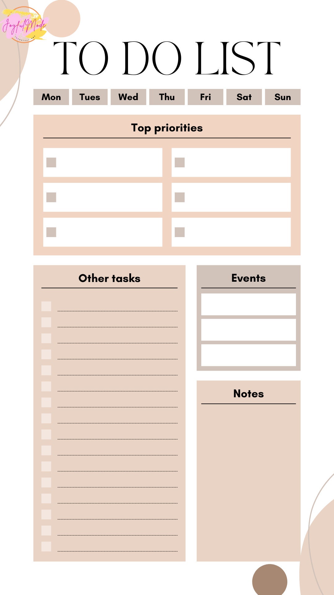 Digital To-do List | Prioritized Task Planner Printable | Event ...