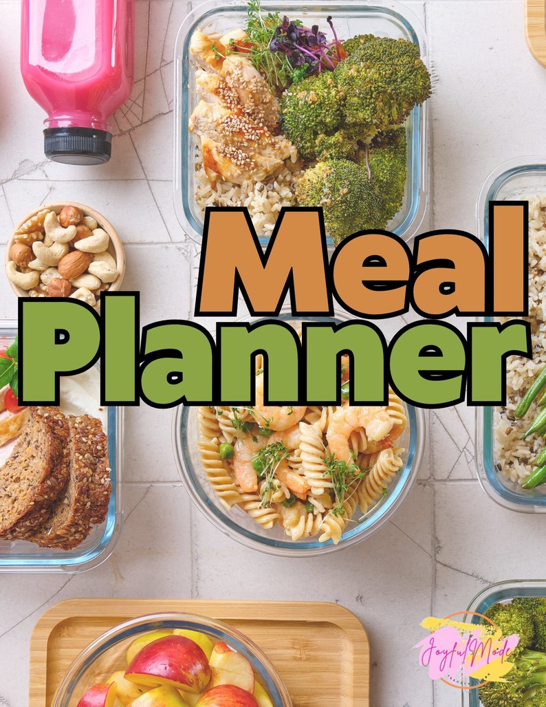 Meal Prep Planner Weekly Menu Printable Grocery List Template Digital ...