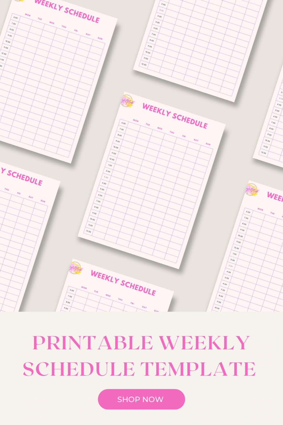 Printable Weekly Schedule, Time Management Template, Time Tracker ...