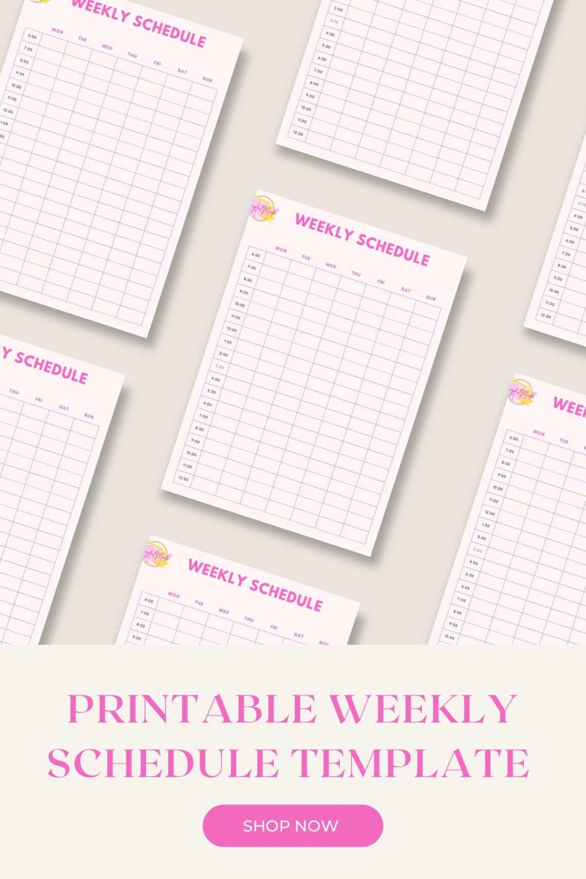 Printable Weekly Schedule, Time Management Template, Time Tracker ...