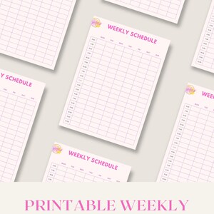 Printable Weekly Schedule, Time Management Template, Time Tracker ...