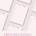 Printable Weekly Schedule, Time Management Template, Time Tracker ...