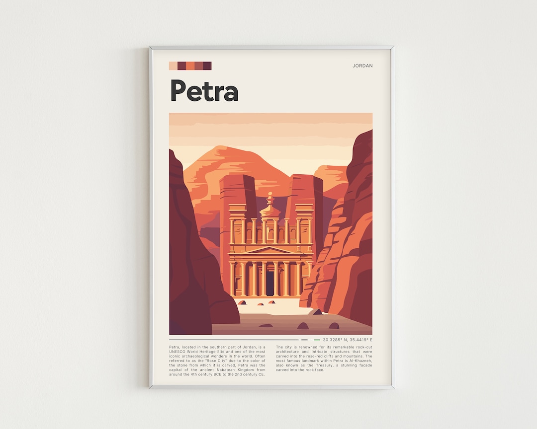 Petra Poster Art Archeologist Gift Jordan Wall Art Petra Print Jordan ...