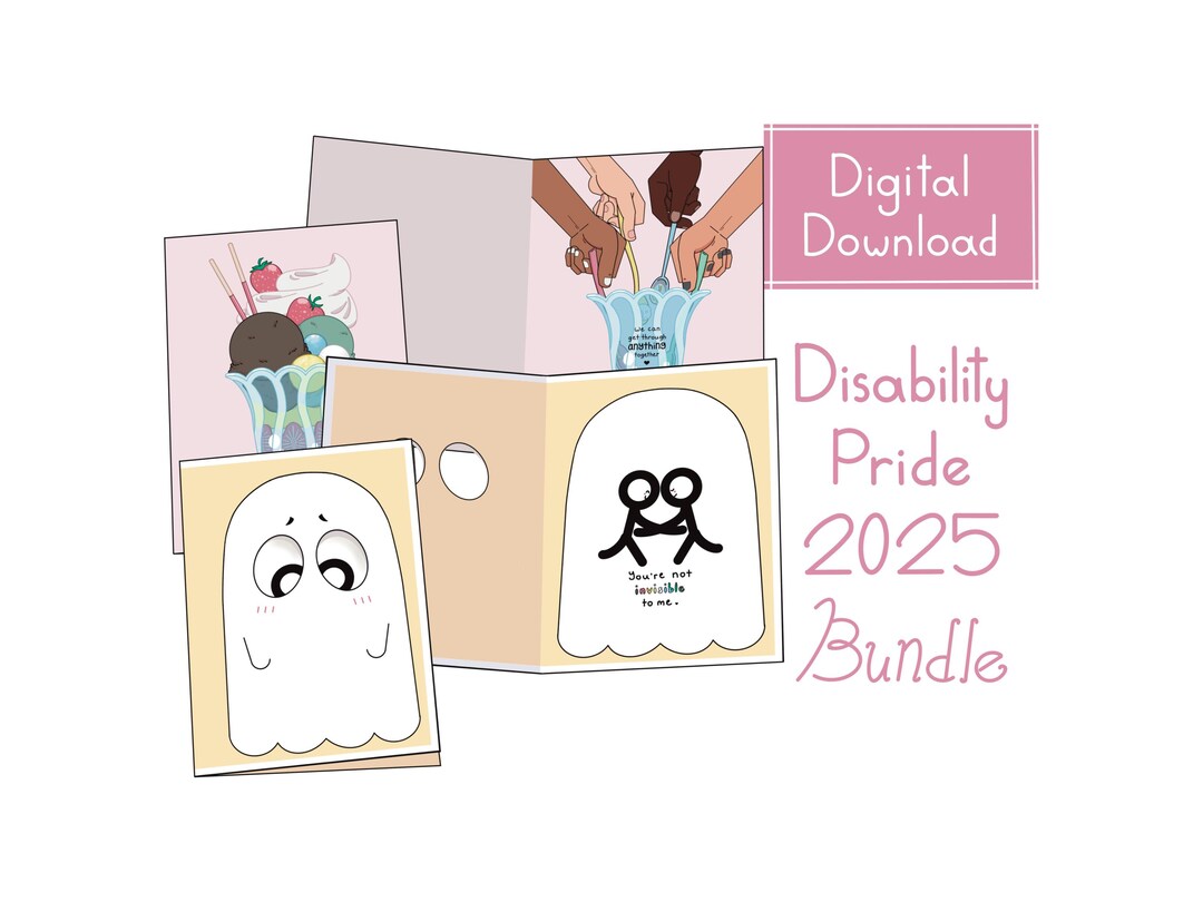 Disability Pride 2025 Digital Download Greeting Card Bundle, Disability ...