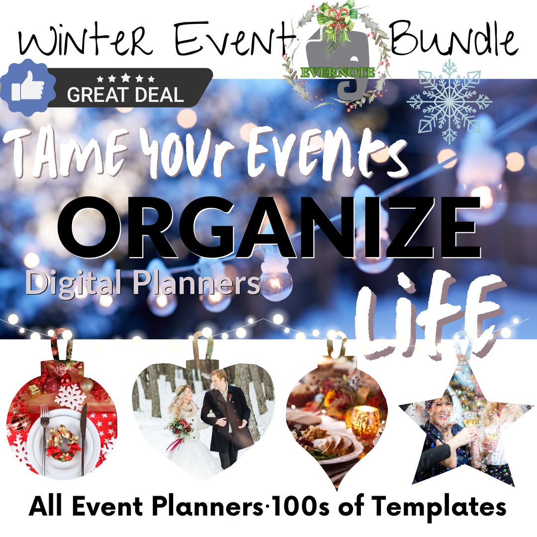 Evernote Digital Winter Event Planner Bundle | Christmas, Wedding, New ...