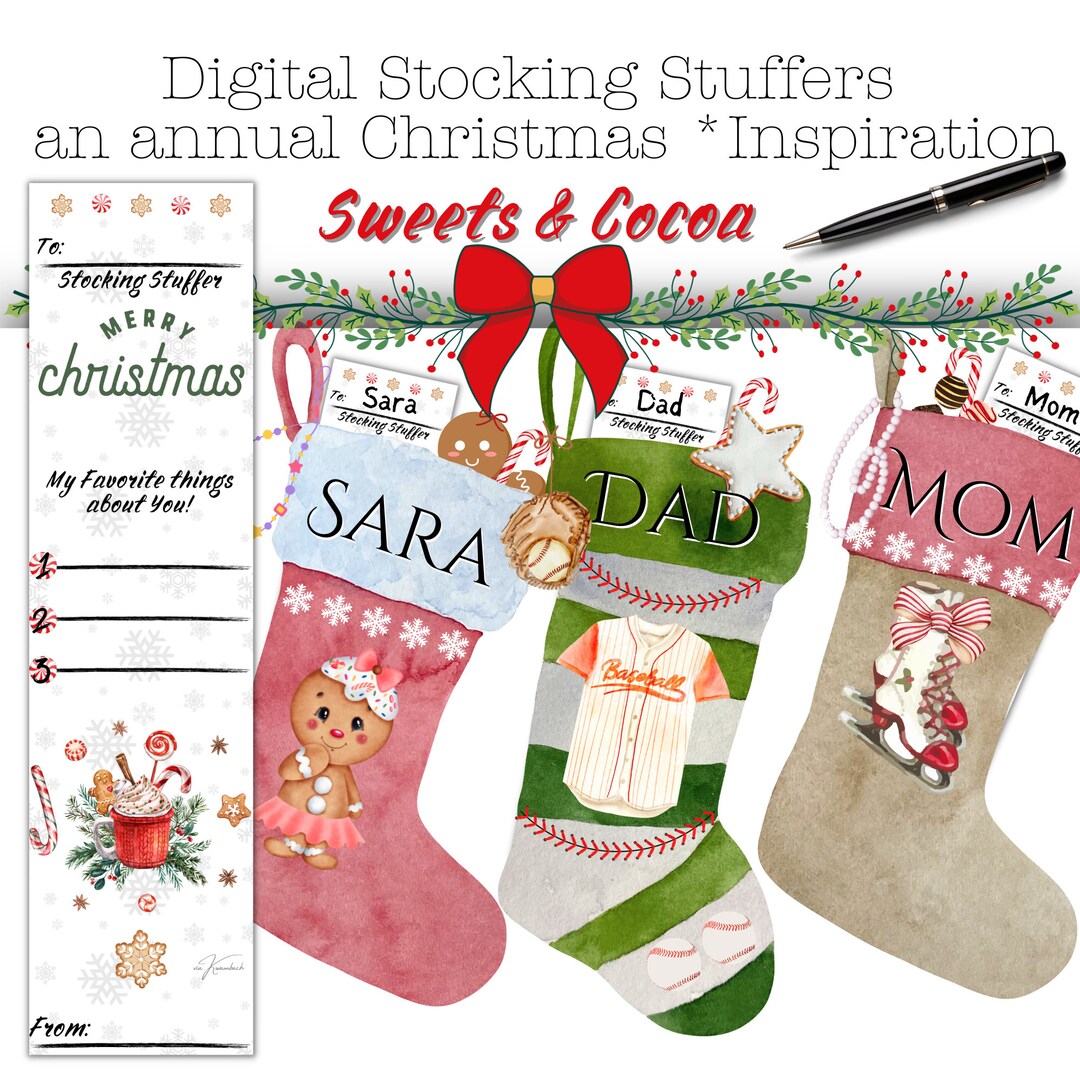 Stocking Stuffers Sweets & Cocoa Digital Inspirational Stocking-card - Etsy