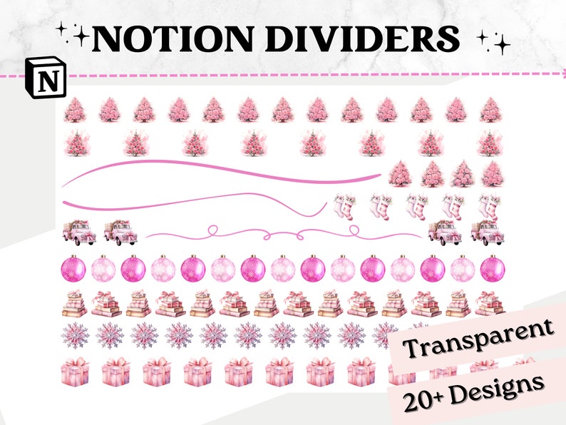 Pink Christmas Printable, Notion Template, Digital Notion Template, All ...