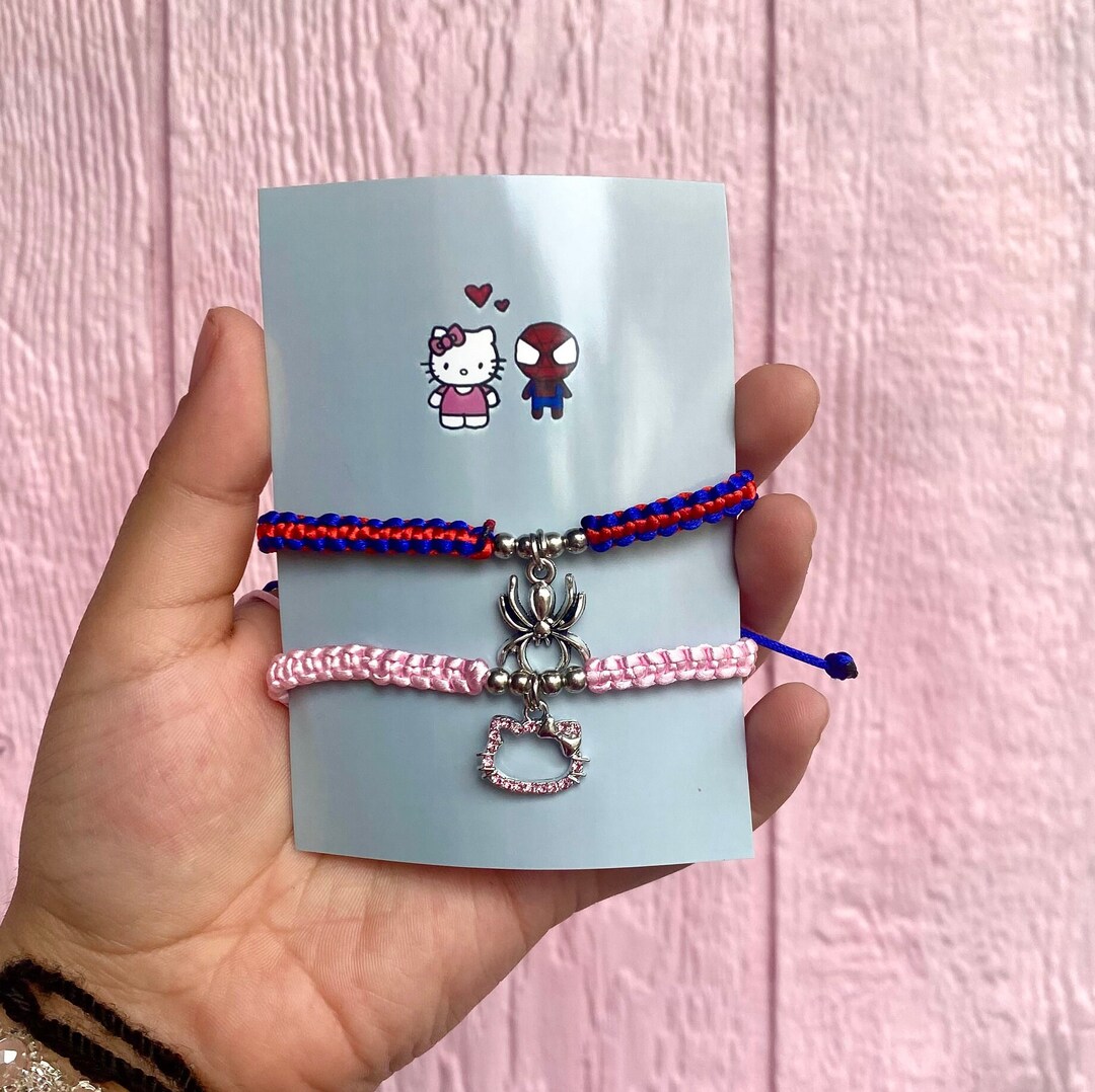 Hello Kitty and Spiderman Matching Bracelet Set - Etsy