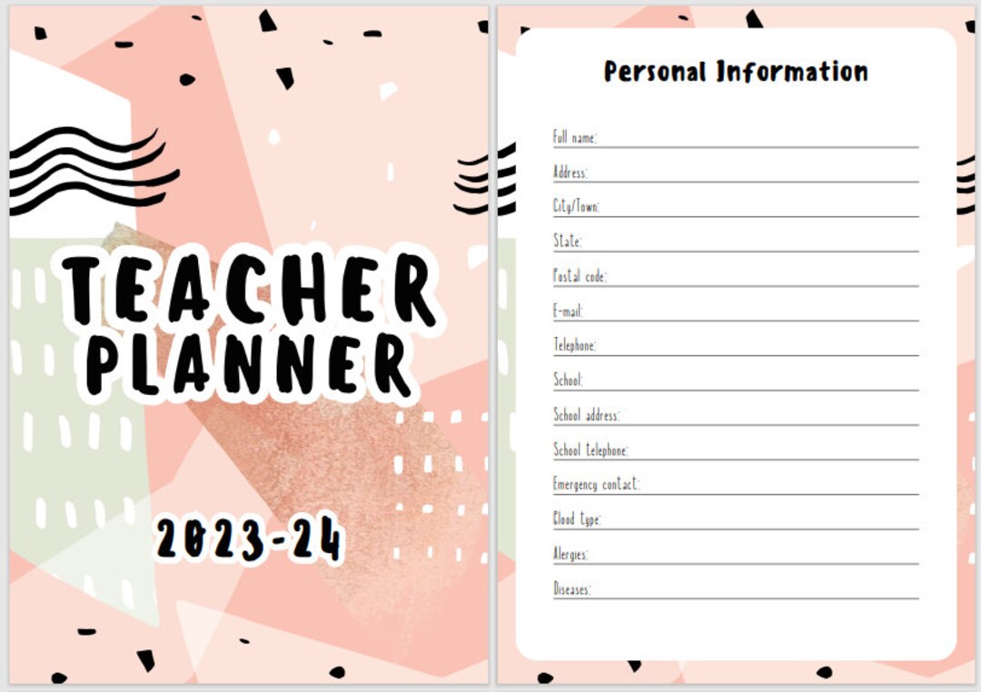 2024 Teacher Planner Organization Planner for Teachers - Etsy
