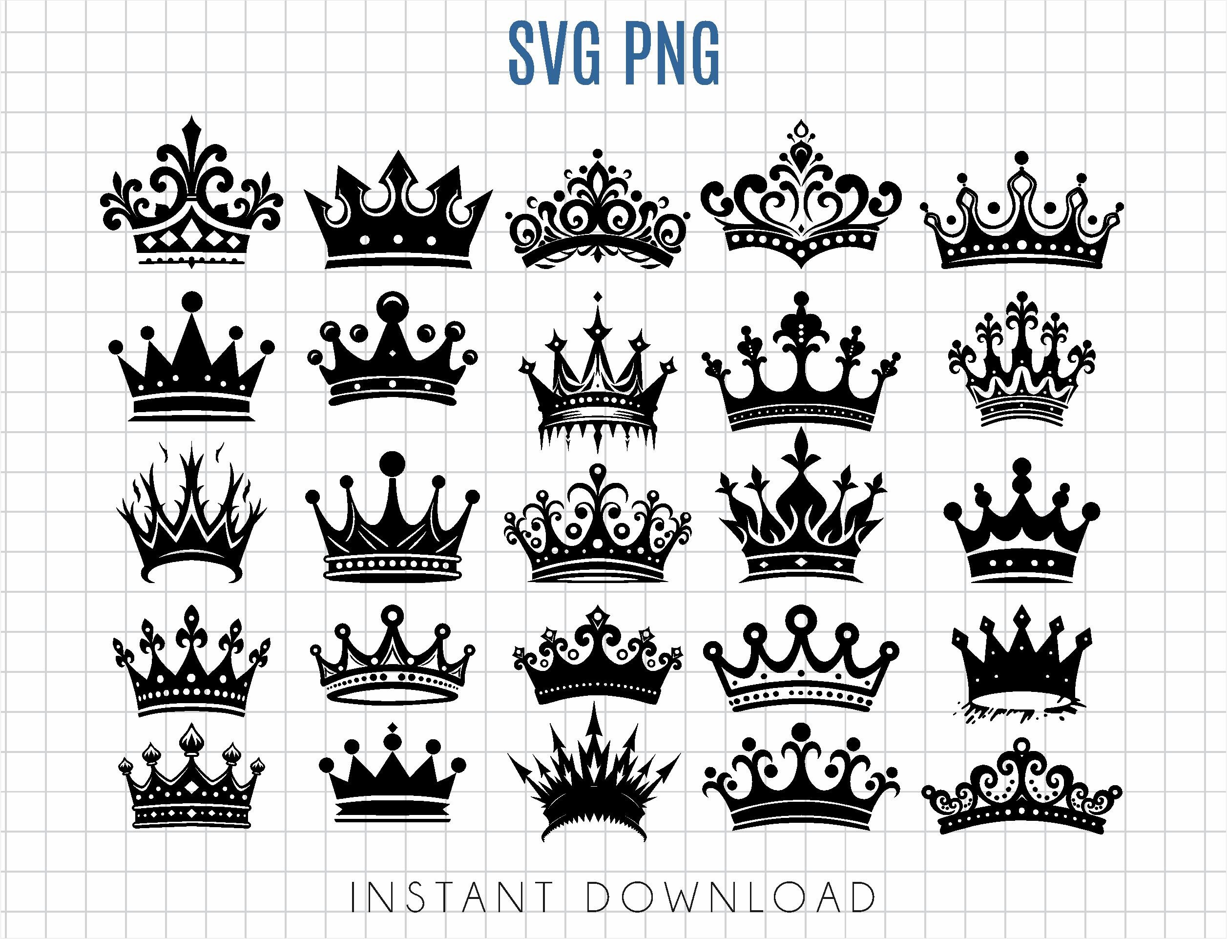 Crowns SVG Bundle, Tiara Crown, Easy to Cut King Crown, Commercial Use ...