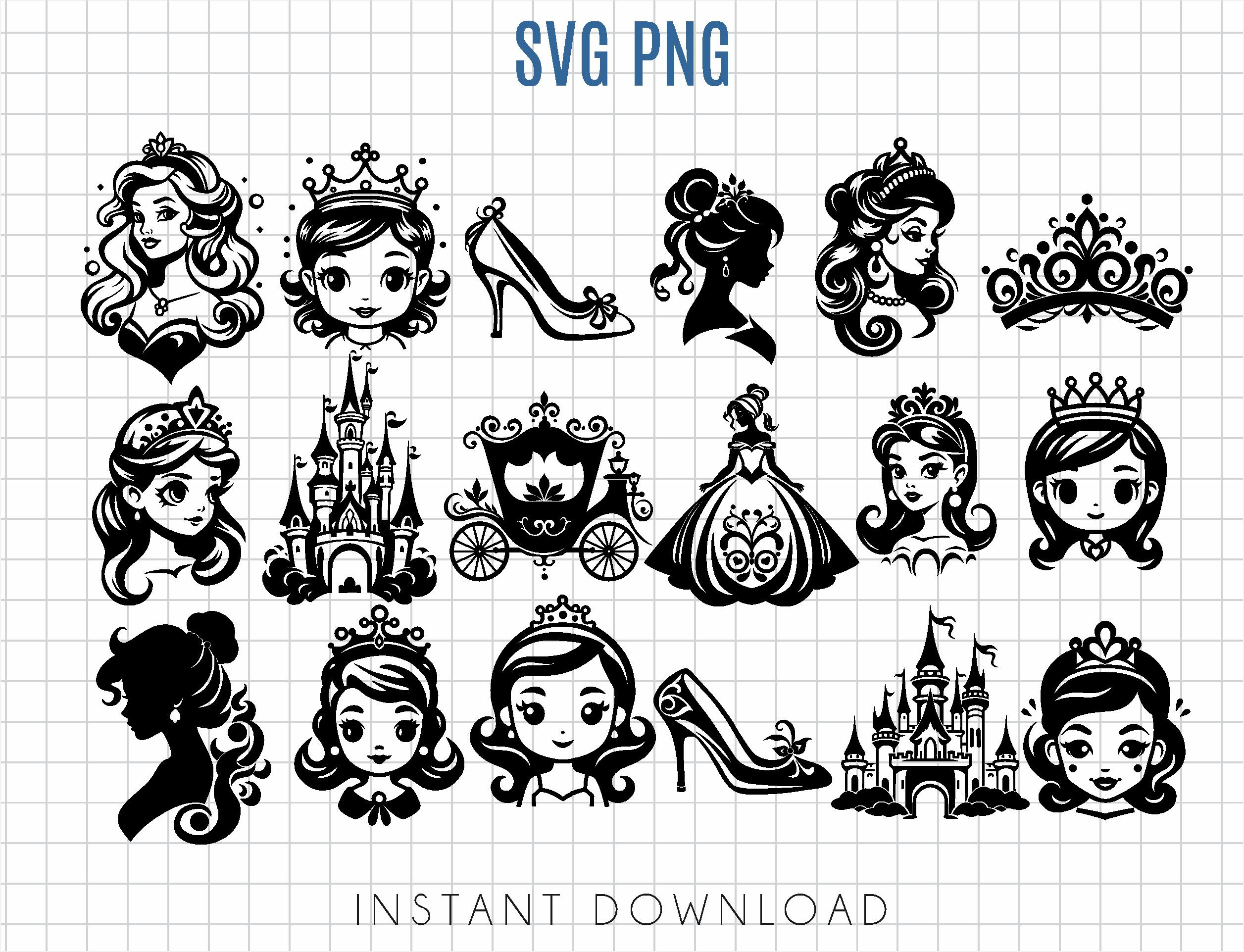 Princess SVG Bundle Tiara Crown Easy to Cut Princess Girl - Etsy