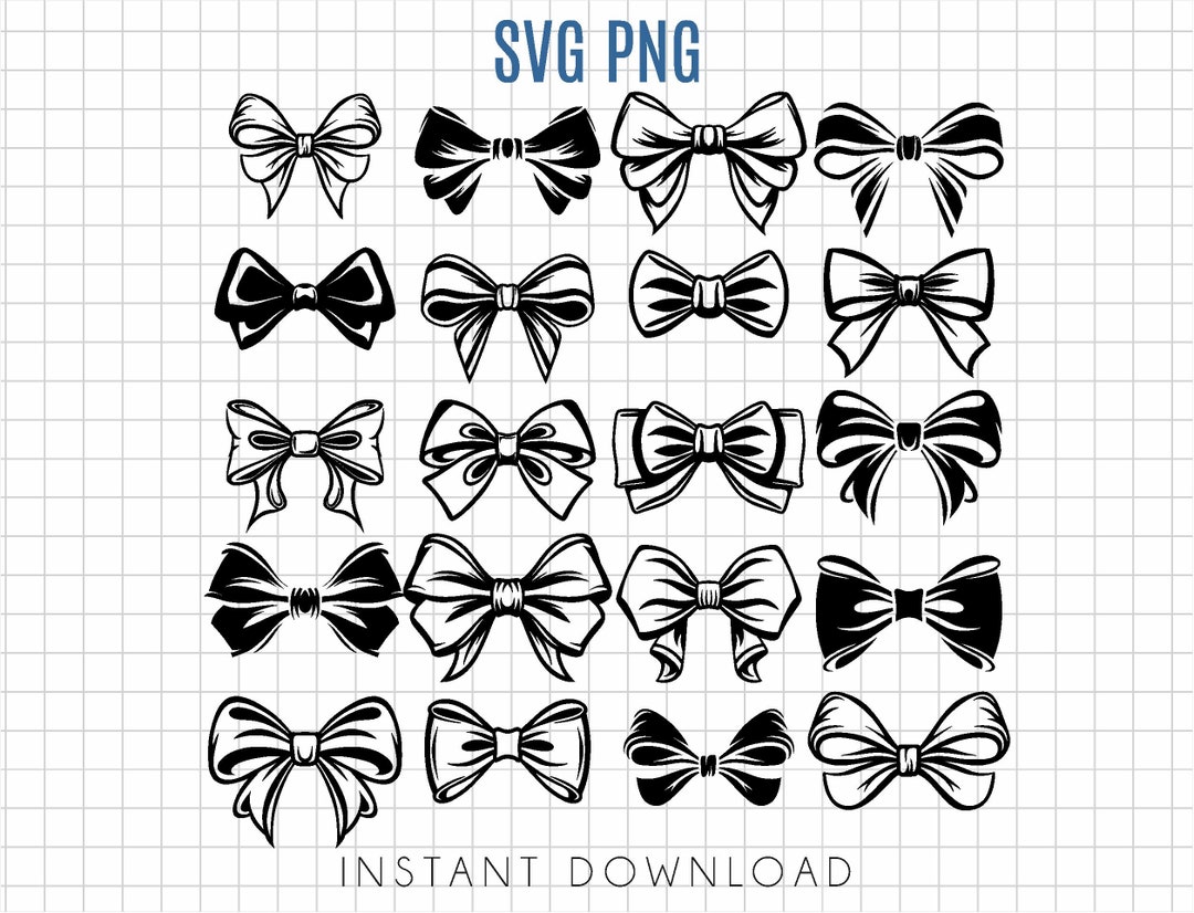 Bow SVG Bundle Tie Bow Bundle Easy to Cut Gift Box Bow - Etsy