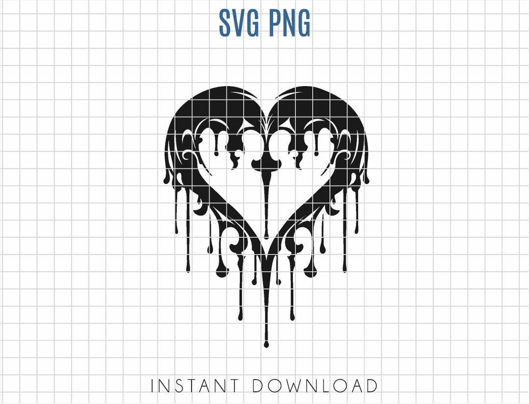 Dripping Heart SVG, Dripping Victorian Heart, Easy to Cut Dripping Love ...