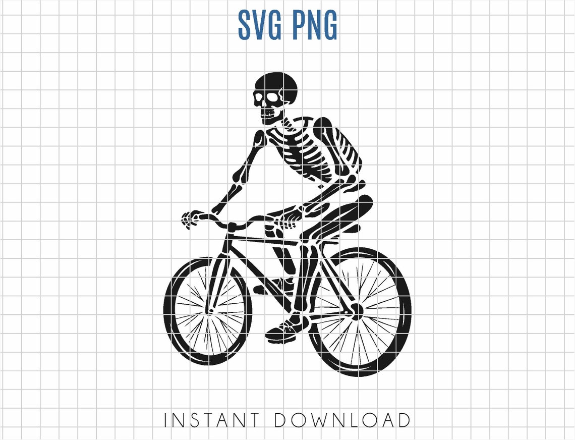 Skeleton on Bike SVG, Skeleton Riding Bike, Easy to Cut Skeleton ...
