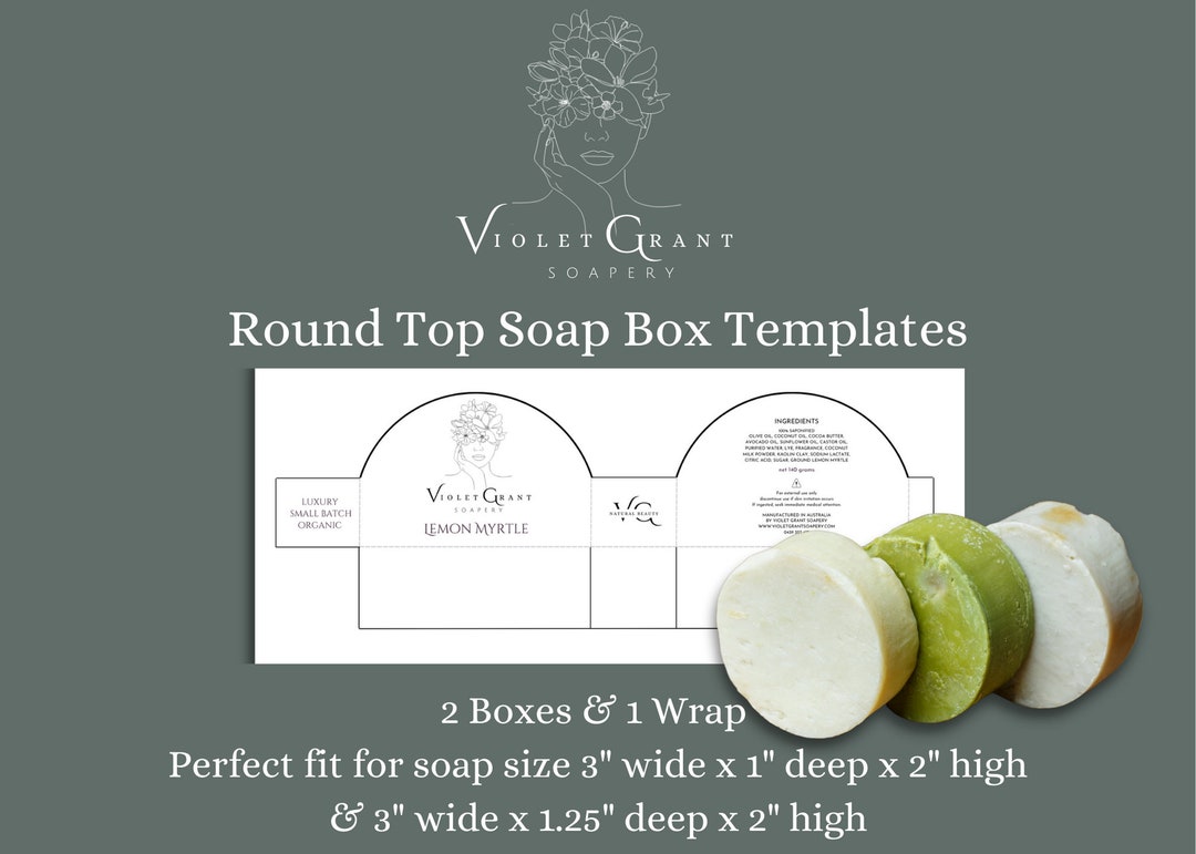 Editable Designer Round Soap Boxes & Wrap Created for You and Ready for ...