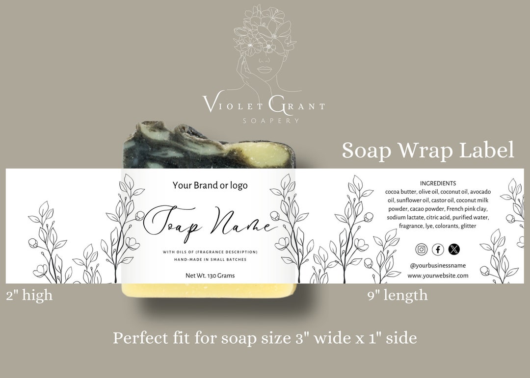 Editable Designer Soap Wrap Labels Created for You in Canva Ready for ...