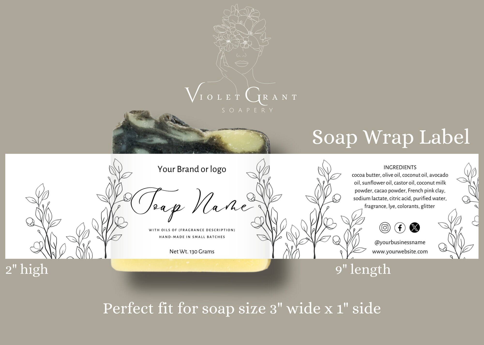 Editable Designer Soap Wrap Labels Created for You in Canva Ready for ...
