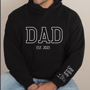 Personalized Dad Est. Sweatshirt, Names on Sleeve With Fist Pump, New ...