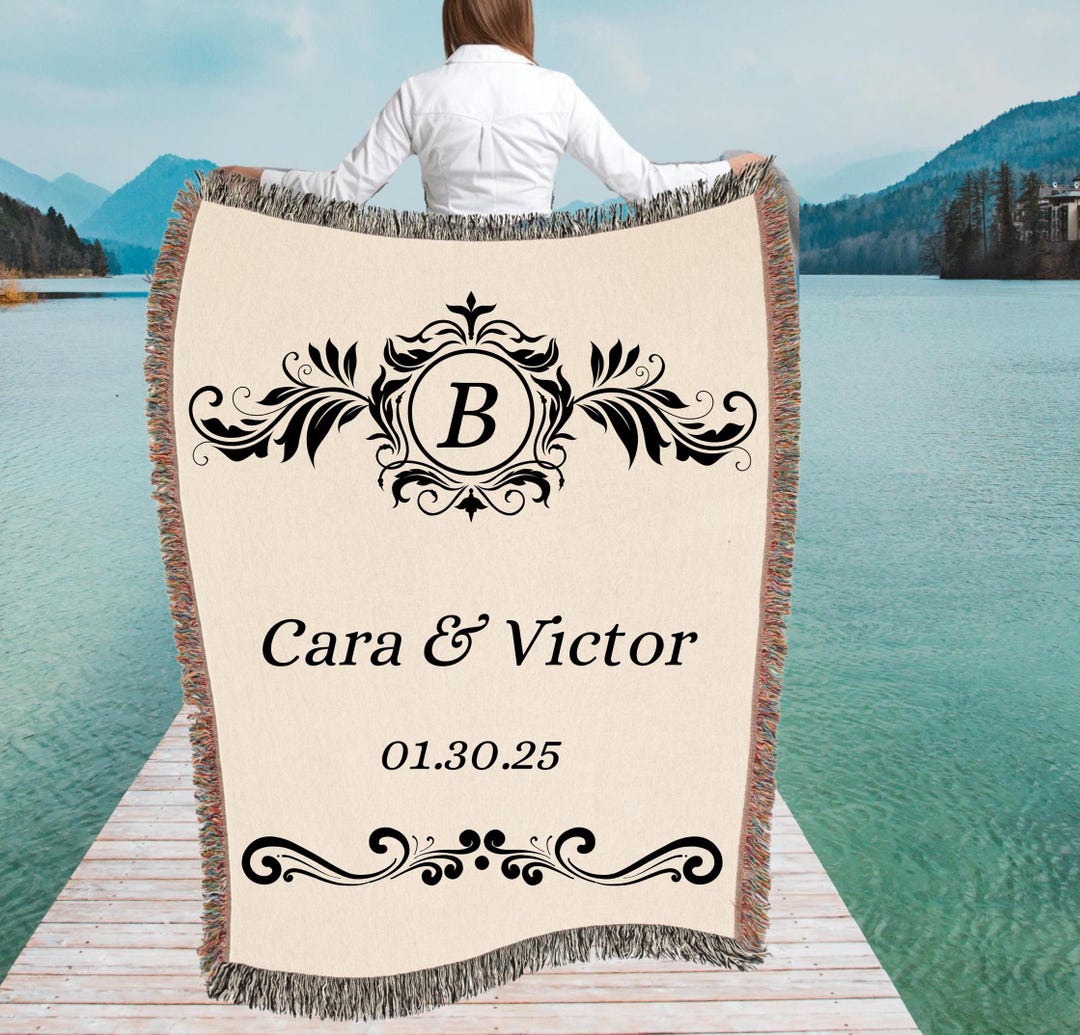Personalized Woven Wedding Blanket Custom Wedding Gift Wedding Tapestry ...