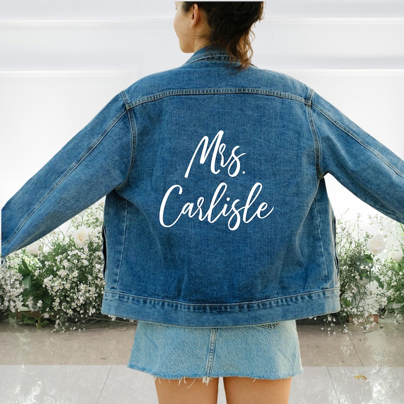 Personalized Mrs. Jean Jacket, Bride Jean Jacket, Mrs. Denim Jacket ...