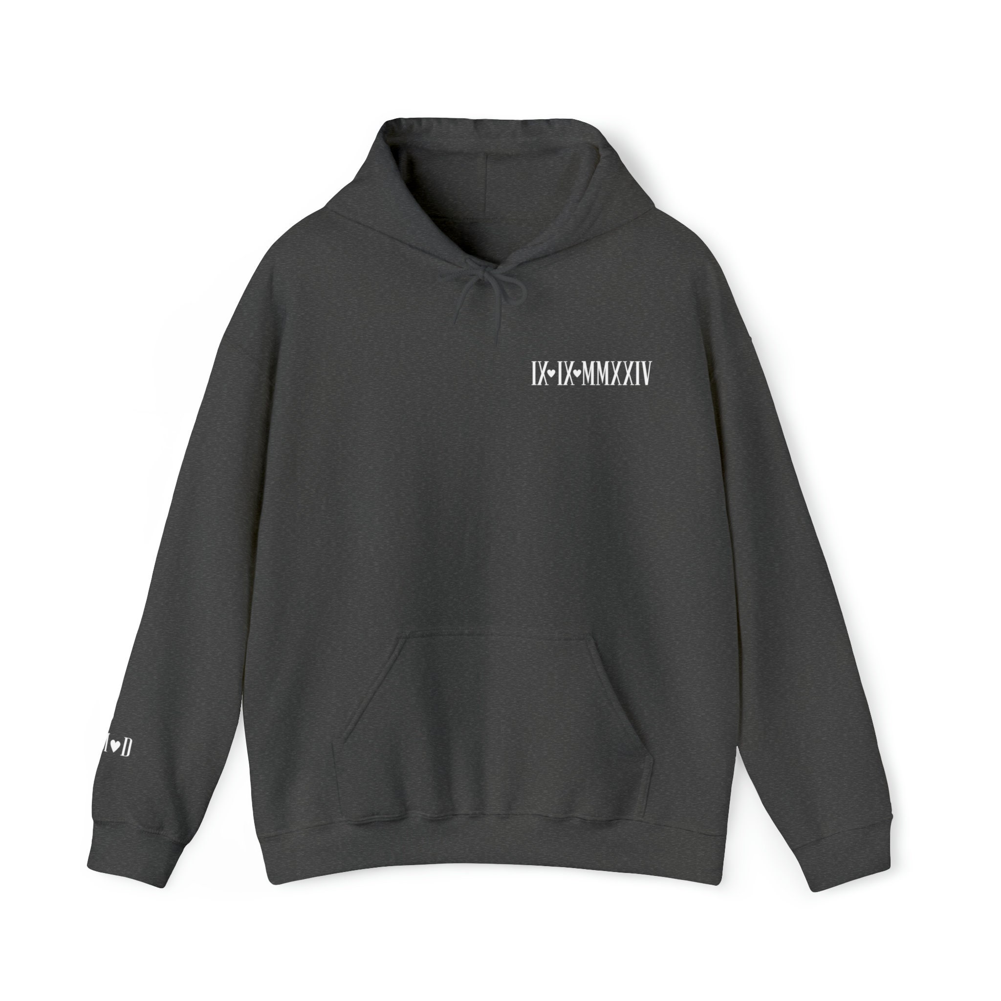 Custom Date and Initial Hoodie, Personalized Roman Numeral Hoodie ...