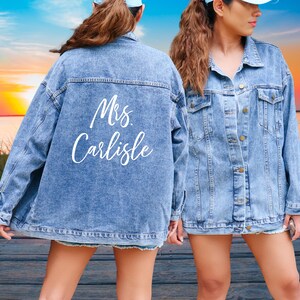 Personalized Mrs. Jean Jacket, Bride Jean Jacket, Mrs. Denim Jacket ...