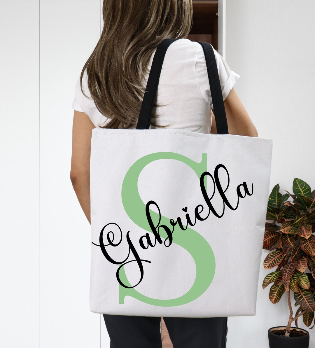 Personalized Name Tote, Monogram Bridesmaid Tote Bags, Custom Crossbody ...