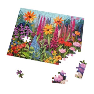 Wildflower Jigsaw Puzzle, Cottagecore Garden Puzzle, Embroidered ...