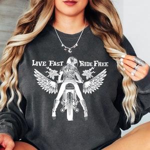 Motorcycle Riders Long Sleeve, Live Fast Ride Free, Riders Shirt ...