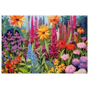 Wildflower Jigsaw Puzzle, Cottagecore Garden Puzzle, Embroidered ...