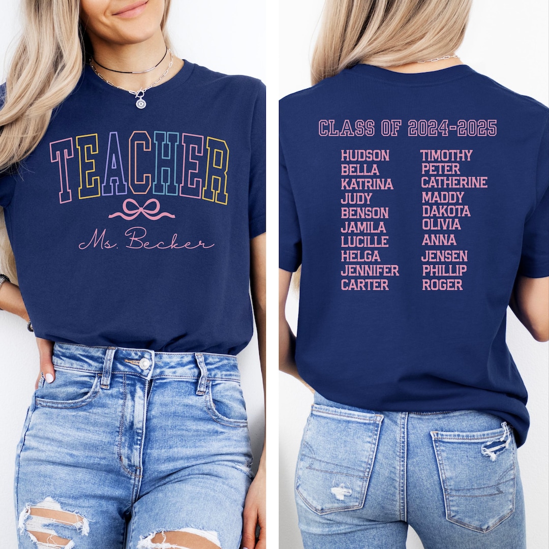 Personalized Teacher Shirt With Names, Custom Teacher Appreciation Tee ...